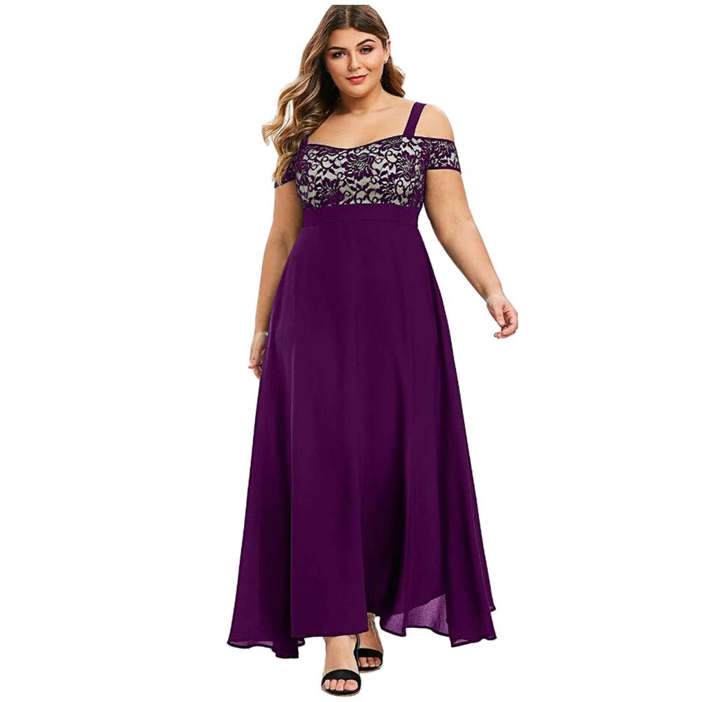 Plus Size Butterfly Pattern Maxi Dress for Women V-Neck Short Sleeve Swing Dress Patchowrk Split Long Dress