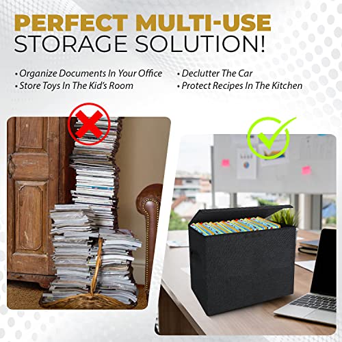 Storage Haus Comic Book Storage Box, Water-Resistant Comic Short Box with lids - Holds 150-175 Comics Heavy Duty Short Comic Bin With Non-Slip Bottom - Collapsible Stackable Comic Book Bin (5)