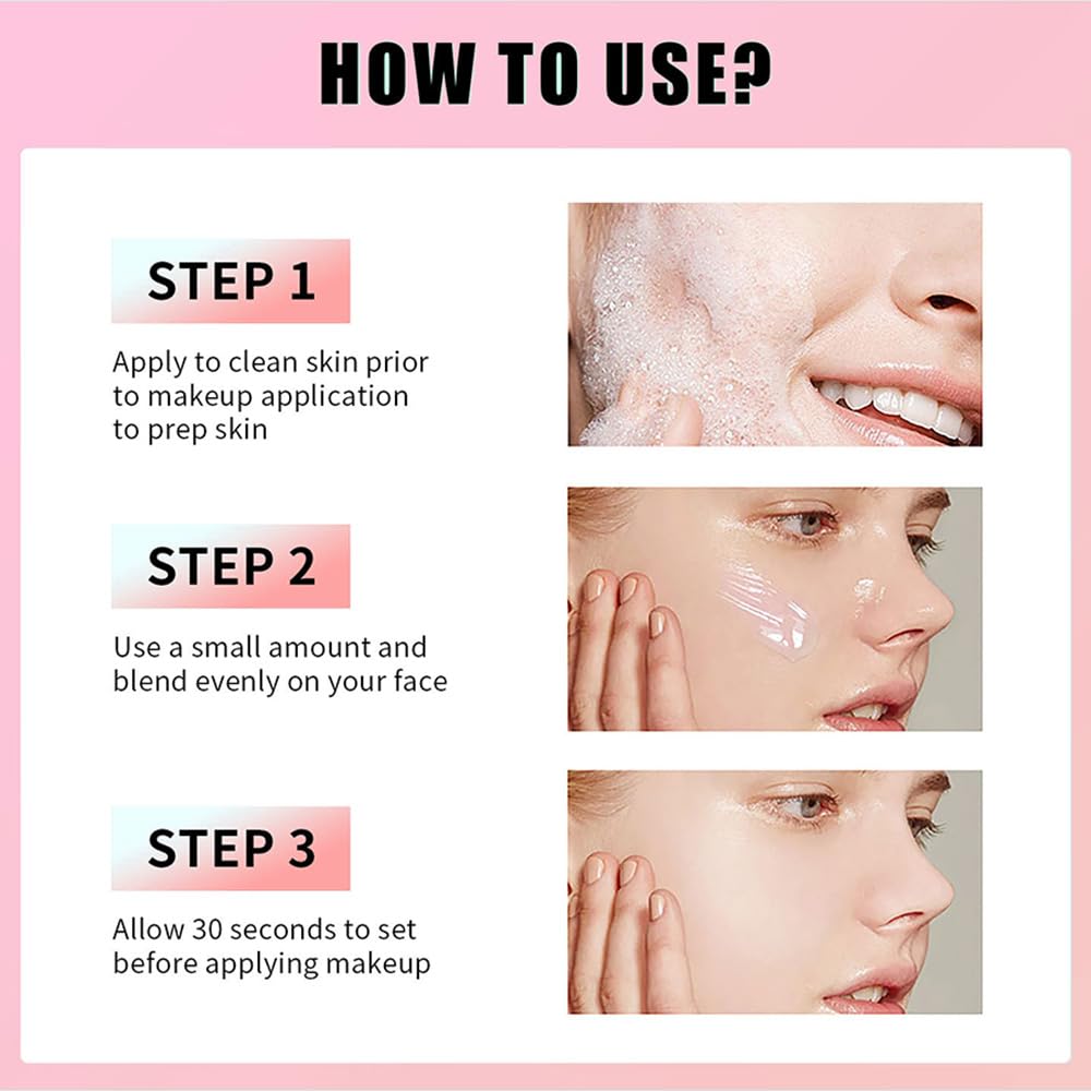 Hydrating Face Primer,Pore Filler Blurring Primer Pore Minimizer and Hides Wrinkles and Fine Lines Moisturizes Primes