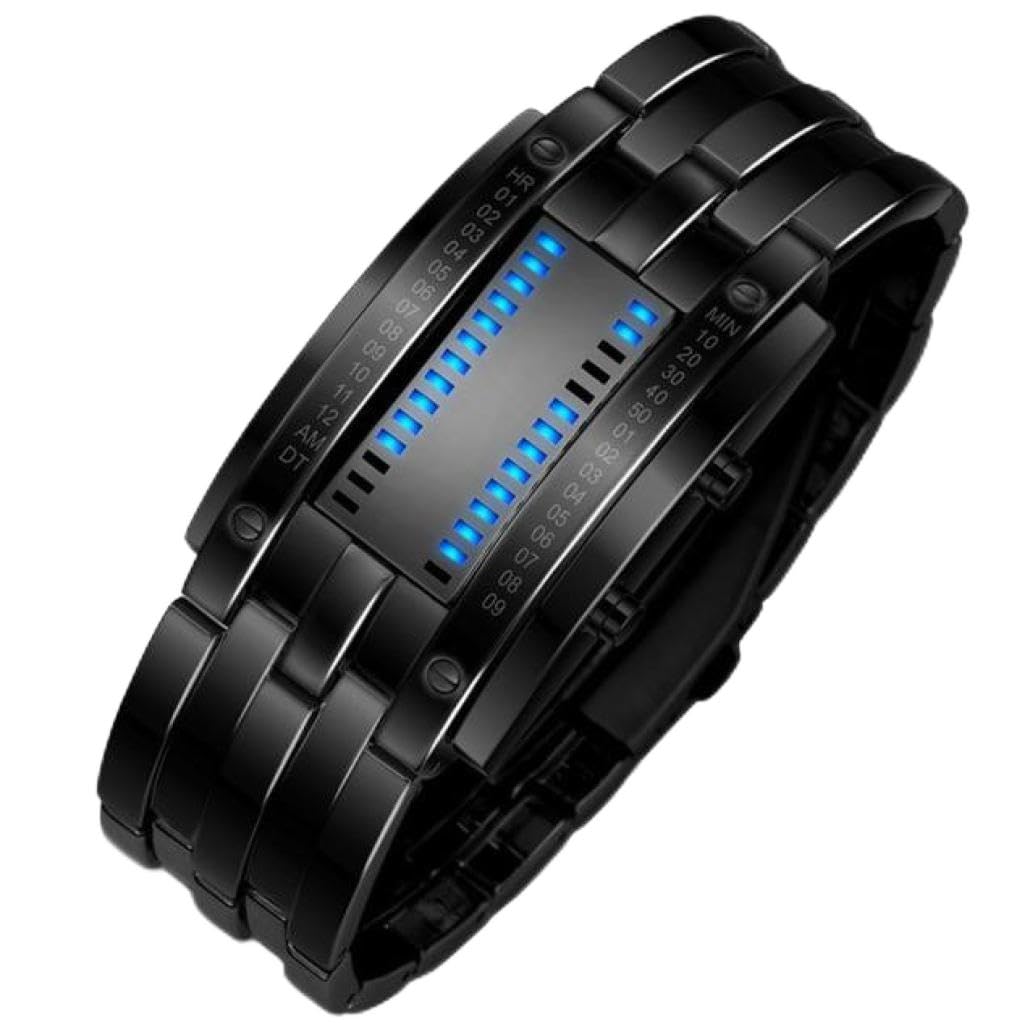 IEason,Luxury Men's Stainless Steel Date Digital LED Bracelet Sport Watches (Black)
