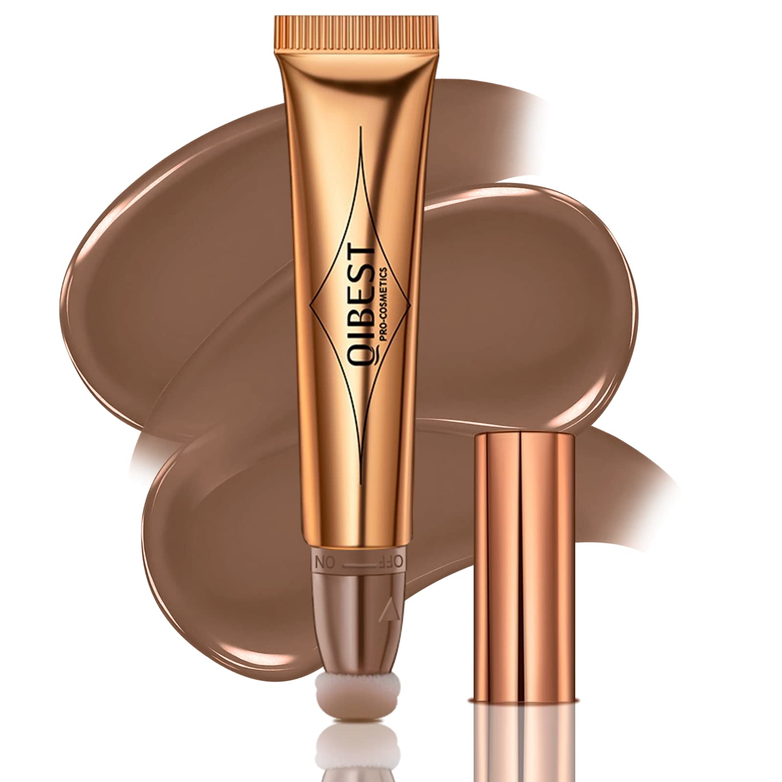 LSxia Liquid Contour Beauty Wand, Cream Liquid Contour Stick Matte Bronzer Stick with Cushion Applicator, Lightweight Blendable, Long Lasting Silky Liquid Face Shaping & Contouring Stick | 1# Contour Grey brown