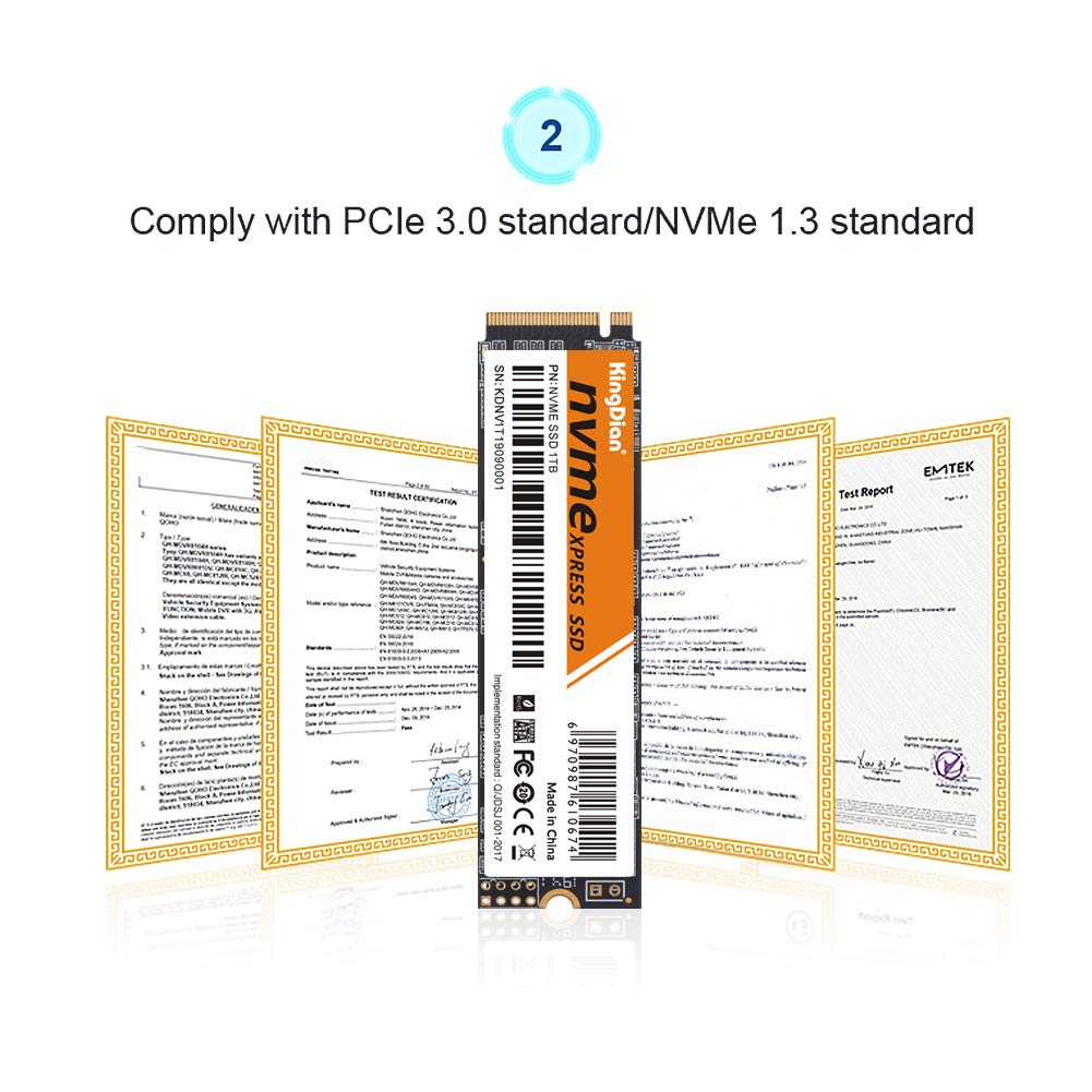 KingDian 1TB PCIe NVMe M.2 2280 Internal SSD High Performance Solid State Drive