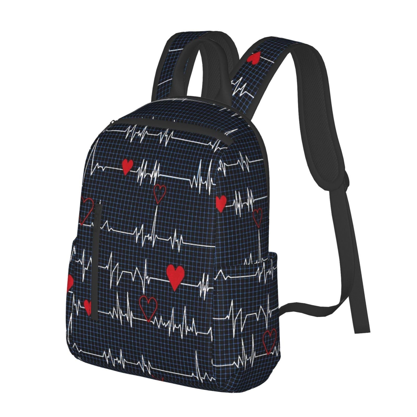 JZDACH Women men casual lightweight travel laptop backpack outdoor daypack backpacks for business hiking camping (for Calling All Nurses Heart Beat)