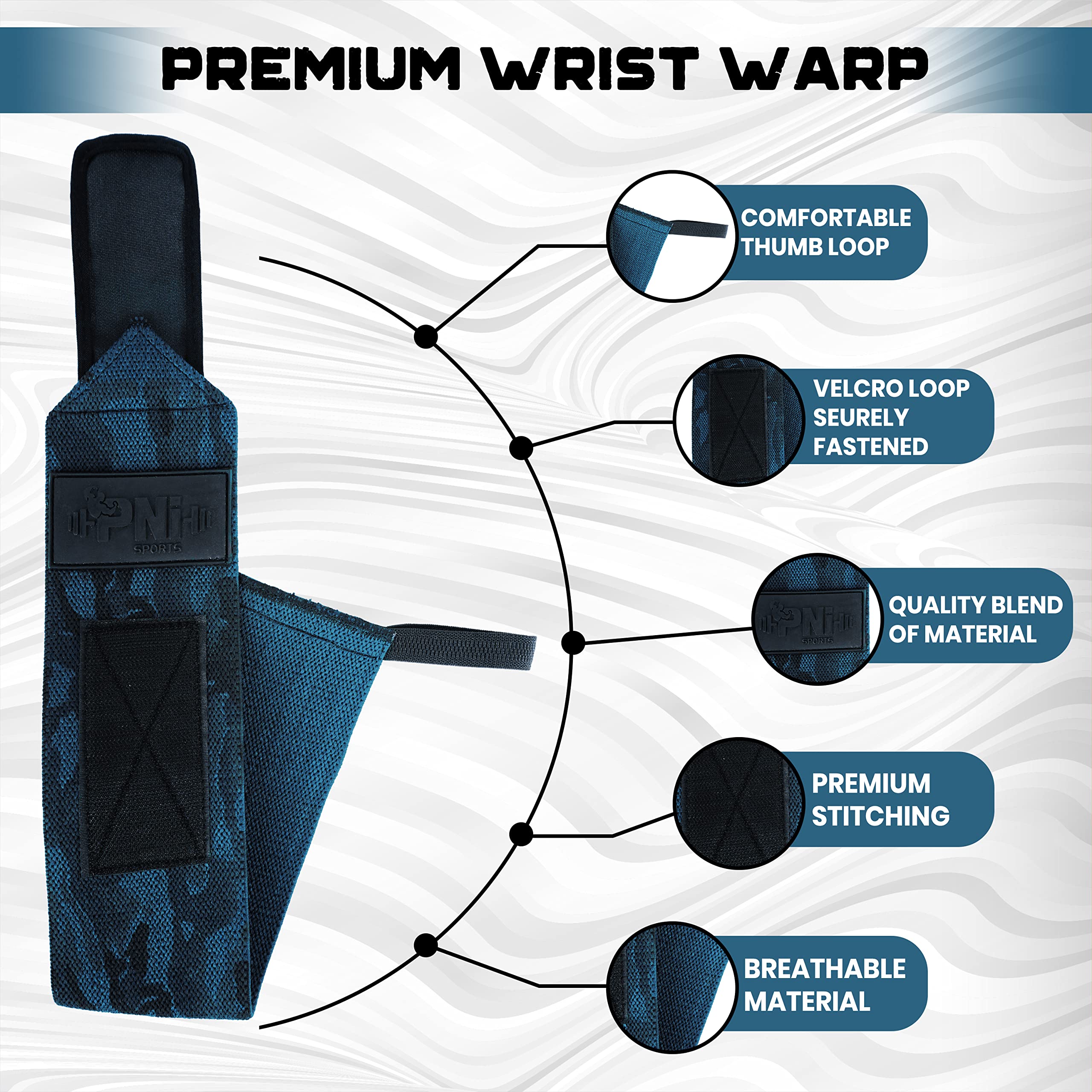 PNI Wrist Wraps β Wrist Wraps for Weightlifting, Workouts and Powerlifting | Gym Accessories and Stuff | Wrist Brace and Wristbands Heavy Duty