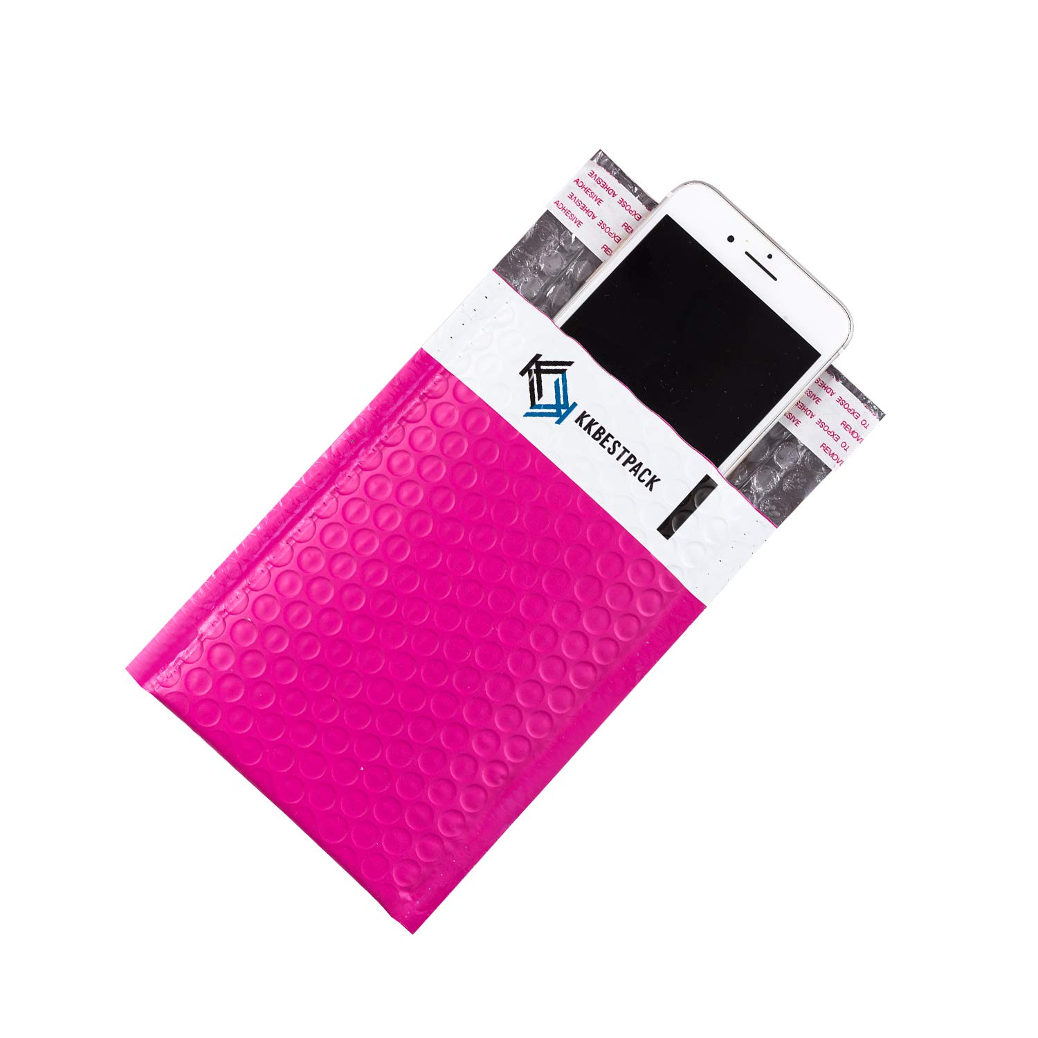 KKBESTPACK Poly Bubble Mailers 4x7 Inch Self Seal Padded Envelopes #000 Pink, Pack of 50 (ZZ47BP)