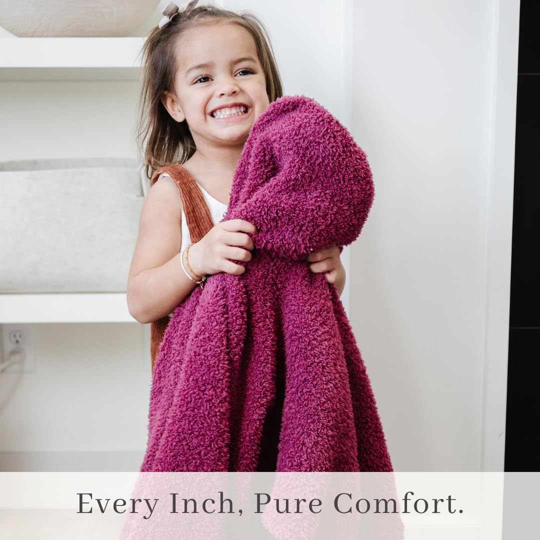 SARANONI Bamboni Luxury Bamboo Baby Blanket (Deep Rose, Receiving Blanket 30" x 40")