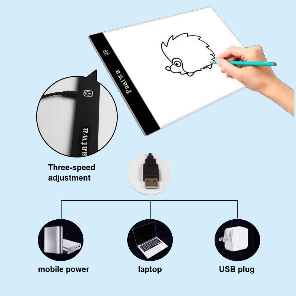 Light Box for Tracing A4 Led Artcraft Light Pad Tracer Dimmable Brightness Copy Drawing Board Tracing Table for Artists Designing Sketching Animation by PAATWA (A4S)