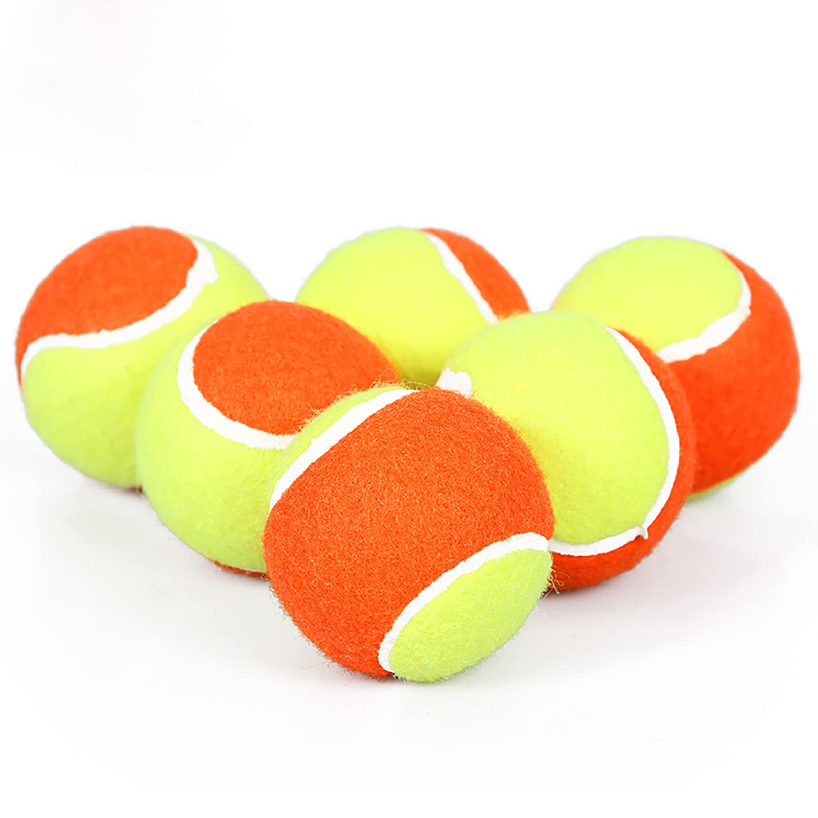 MAIBOLE Tennis Balls for Beginners Low Compression Stage Tennis Ball Youth Training Practice Use Playing Balls Orange 20-Pack Bag with Ball