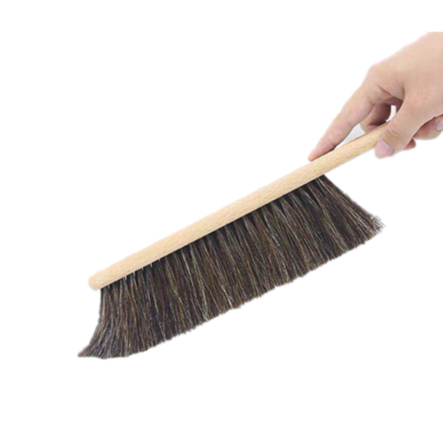Kingten Horsehair Counter Duster with Wood Handle, Wood BlockďźDustpan,Bench Woodworking Brush-Brushes are Used for Counter, Gardening, Furniture, Drafting, Patio, Fireplace Cleaning