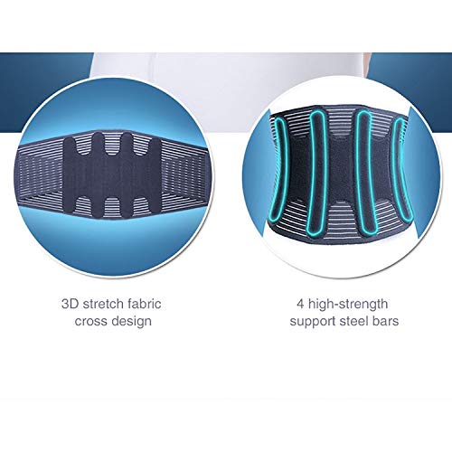 LSRRYD Double Adjustment Back Support Brace Lumbar Support Belt Stabilizing Large Unisex for Lower Back Pain, Muscle Spasm, Strains, Arthritis, Injury Recovery (Size : M)