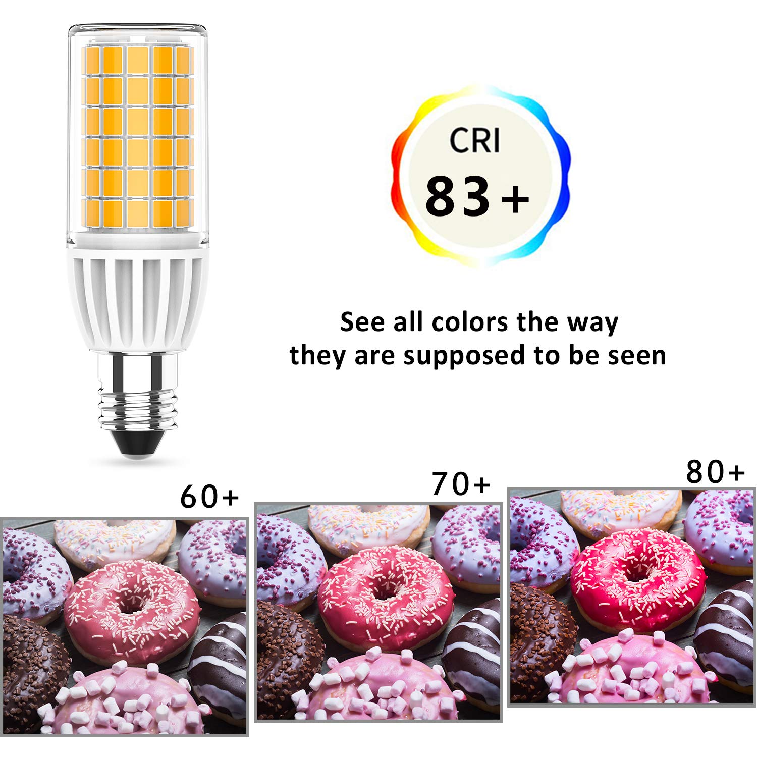 KLG E11 Dimmable LED Light Bulb 6W, 60W 50W 40W E11 Halogen Bulb Equivalent Warm White 3000K AC120V for Ceiling Fan, Chandelier Lighting,Pack of 5