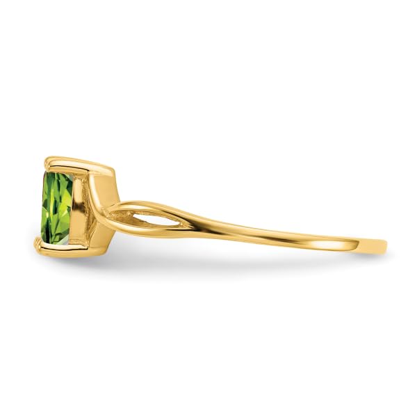 IceCarats 10K Yellow Gold Green Peridot Ring Gemstone Band August Birthstone Jewelry Size 7.00