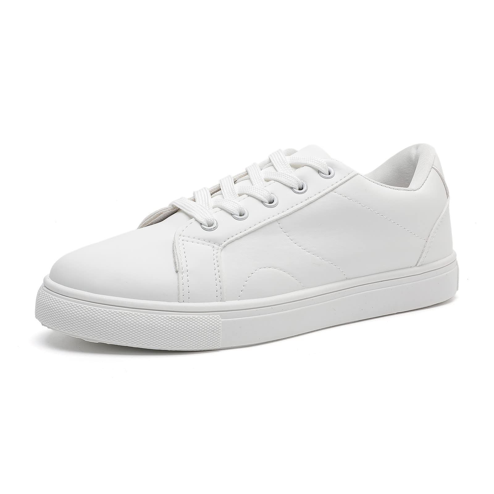 MEMON Women Platform Sneakers White Comfortable Walking Casual Lace Up Fashion Sneakers(ME2305-White-39)