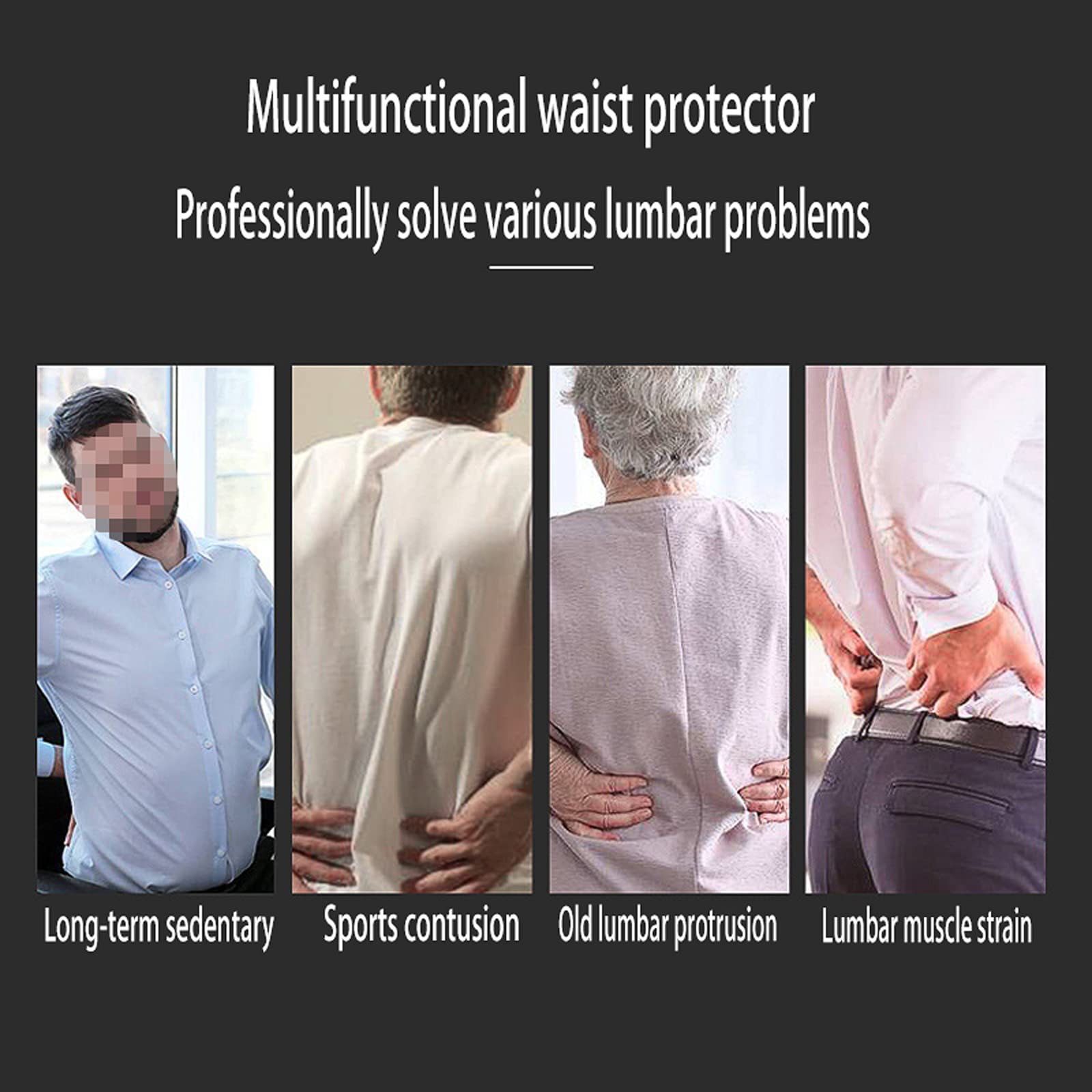 Lumbar Support Belt Lower Back Support Brace with Detachable Metal Spring Strips for Pain Relief Injury Prevention Scoliosis Herniated Disc,XL