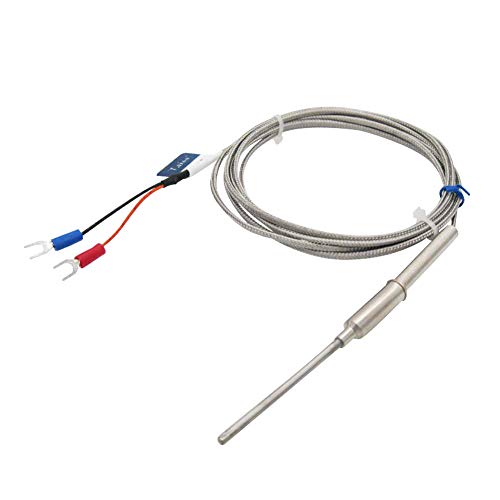 K Type Thermistor Temperature Sensor Probe Range from 0 to 600 °C Temperature Controller, 50mm/2" Long Probe Thermocouple, Probe can be Easily Bent Diameter :3mm/0.12" (3X50X2M) MT-6330-50mm
