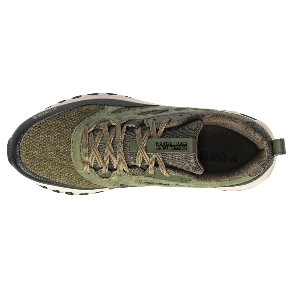 K-Swiss Men's Tubes 200 Trail Running Shoe, Mayfly/Jet Black/Turtledove, 12