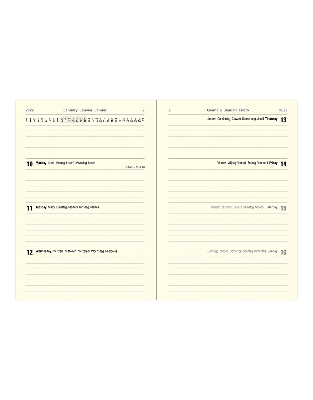 Letts Two Tone A5 Week to View 2022 Diary - Grey