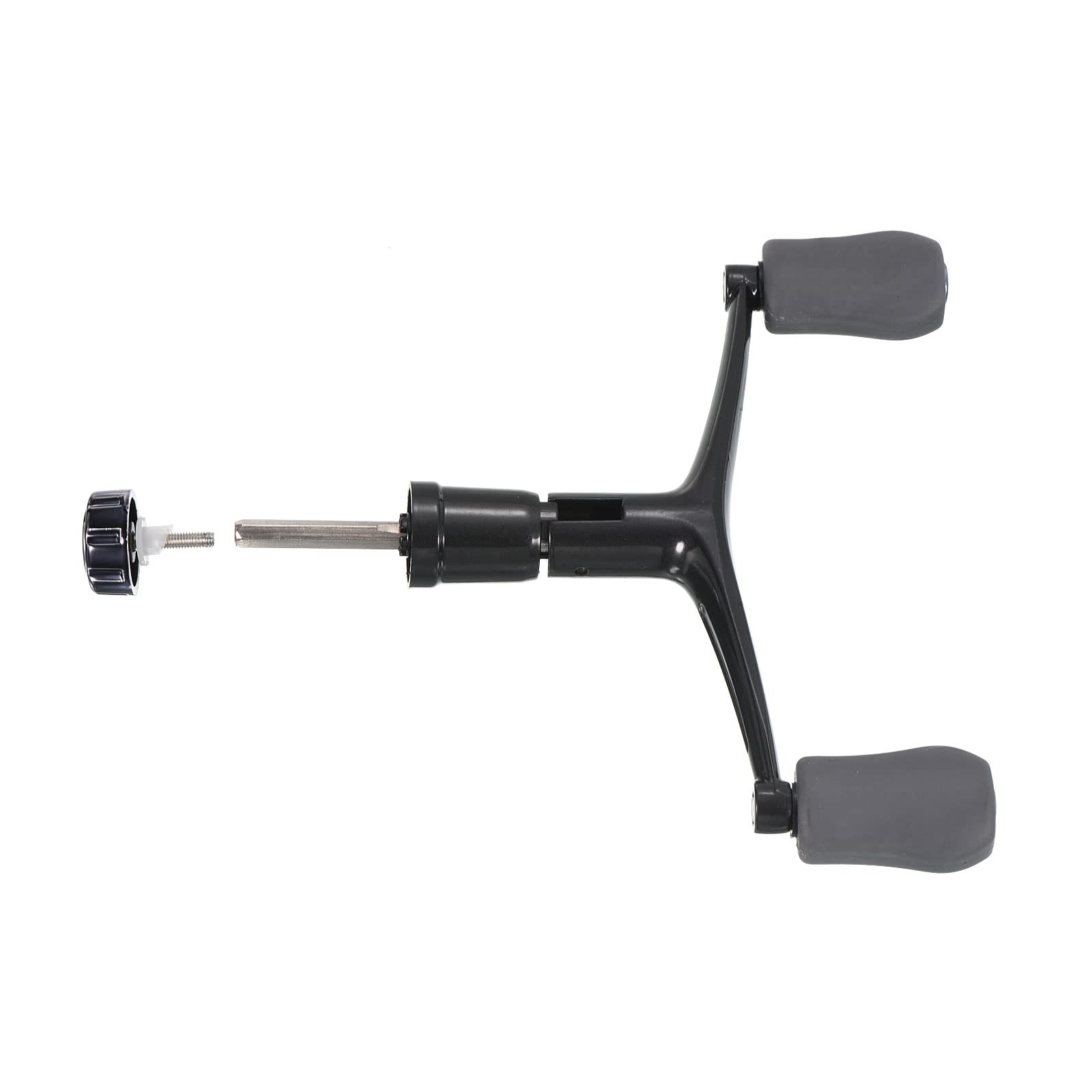 PATIKIL 5.3 Inch Fishing Reel Handle, Metal Power Handle Double Knob Grip Replacement for Rocker Arm Accessory, Black