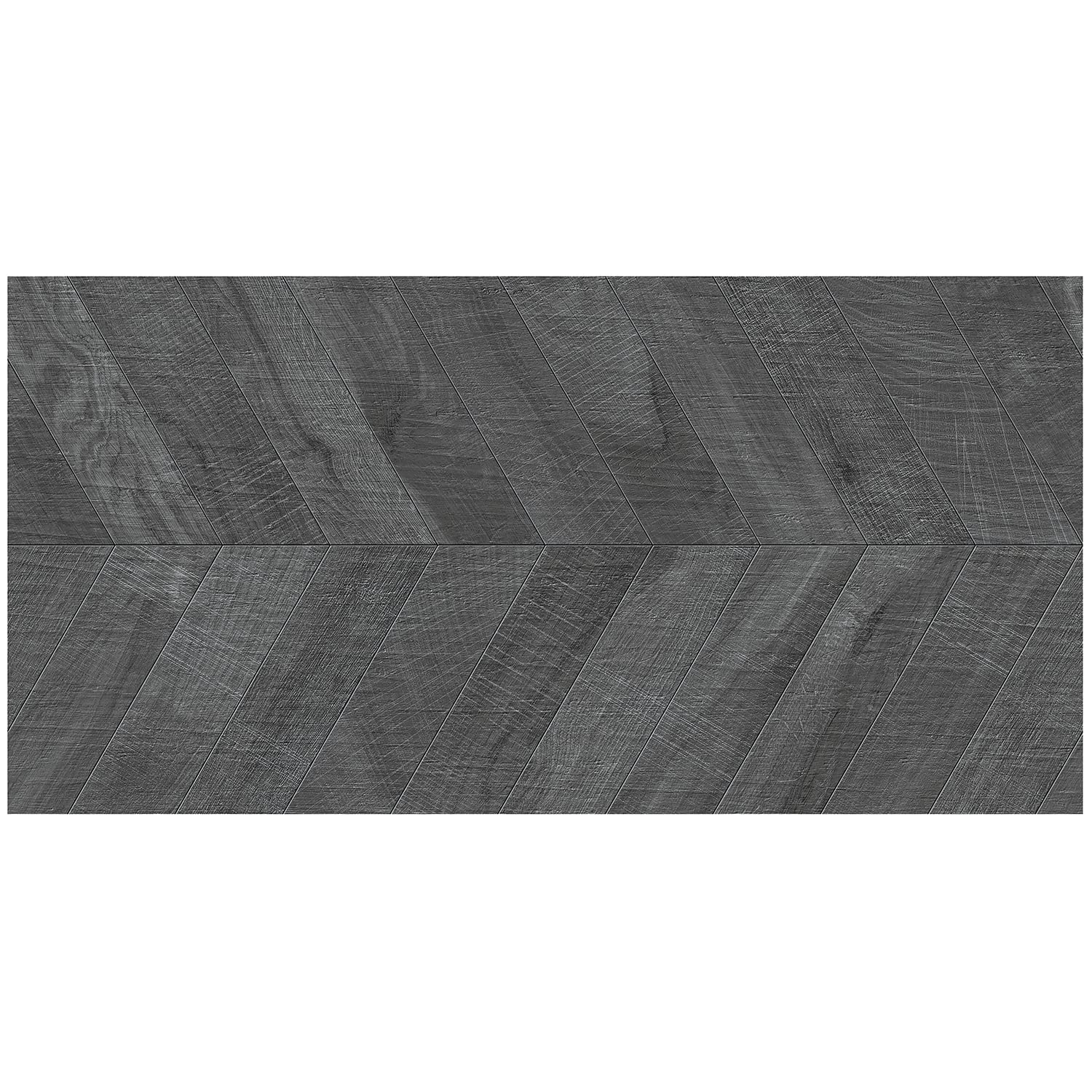 Montgomery Chevron Black 24 in. x 48 in. Matte Porcelain Floor and Wall Tile (15.49 Sq. Ft. / Case)