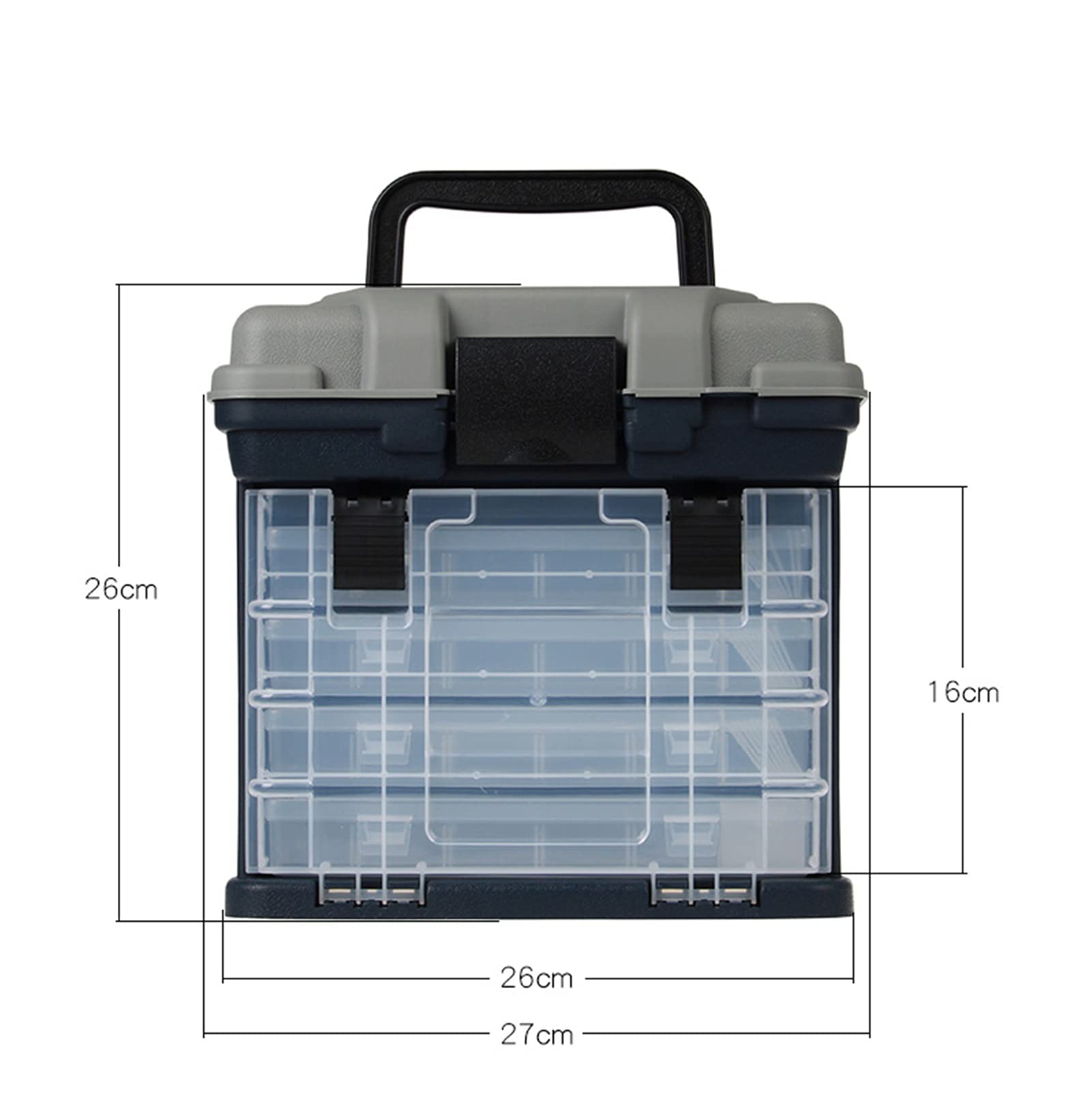 Multifunction Tackle Storage Box Fishing Gear Portable Storage Box 5 Layers Handheld Fishing Case High Strength ABS Plastic Fishing Accessories Tackle Tool Box Excellent waterproof performance