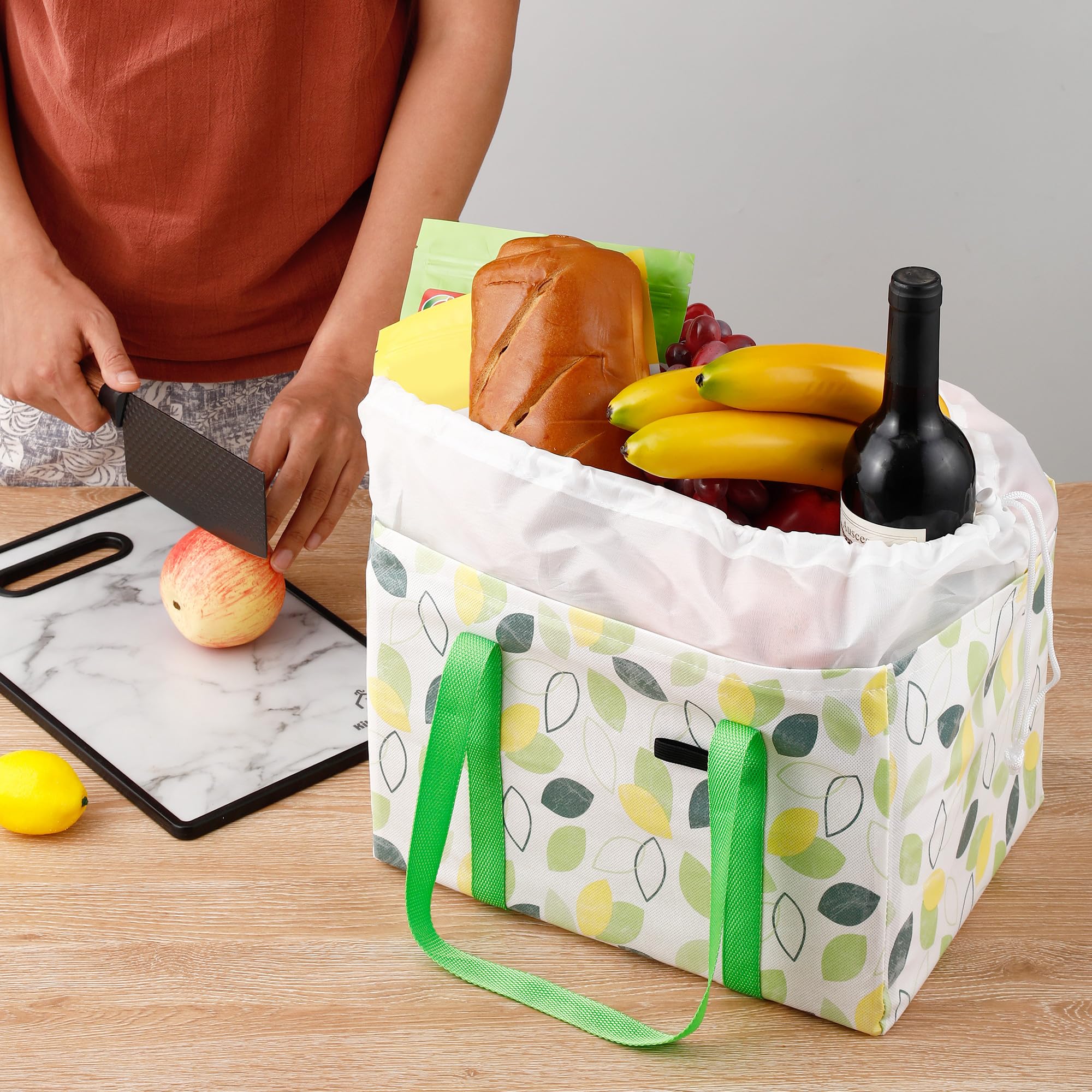 Hyperspace Reusable Grocery Bags, 3Pcs Foldable Shopping Bags Multipurpose Large Tote Bag Waterproof Portable Reusable Bags with Handles for Groceries Picnic Camping