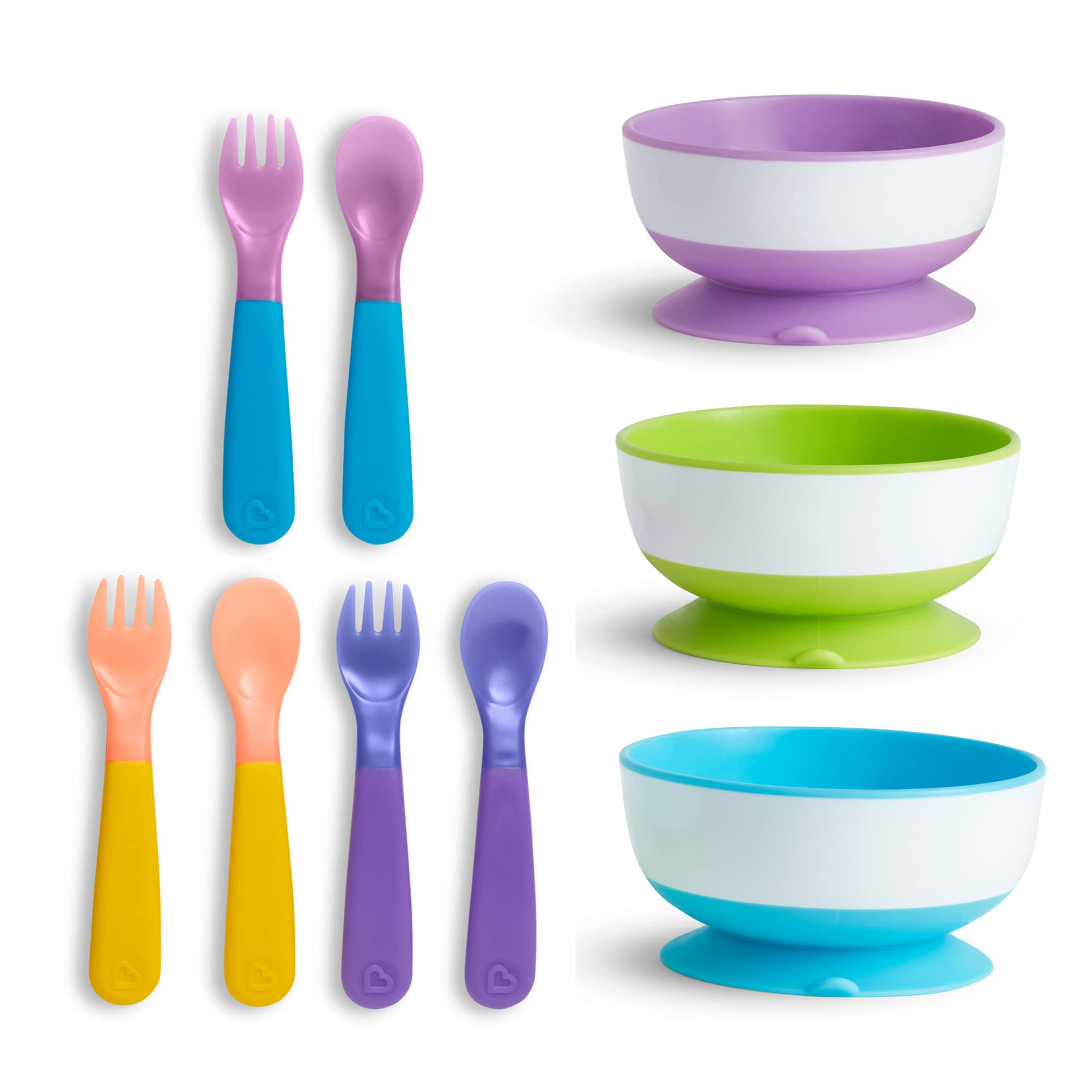 Munchkin® 3pk Stay Put⢠Suction Bowls and 6pk Color Changing Forks and Spoons