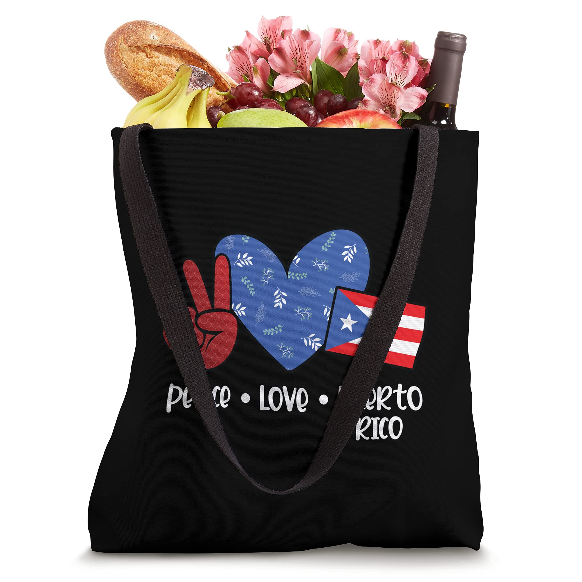 Peace Love Puerto Rico Puerto Rican Flag Tote Bag
