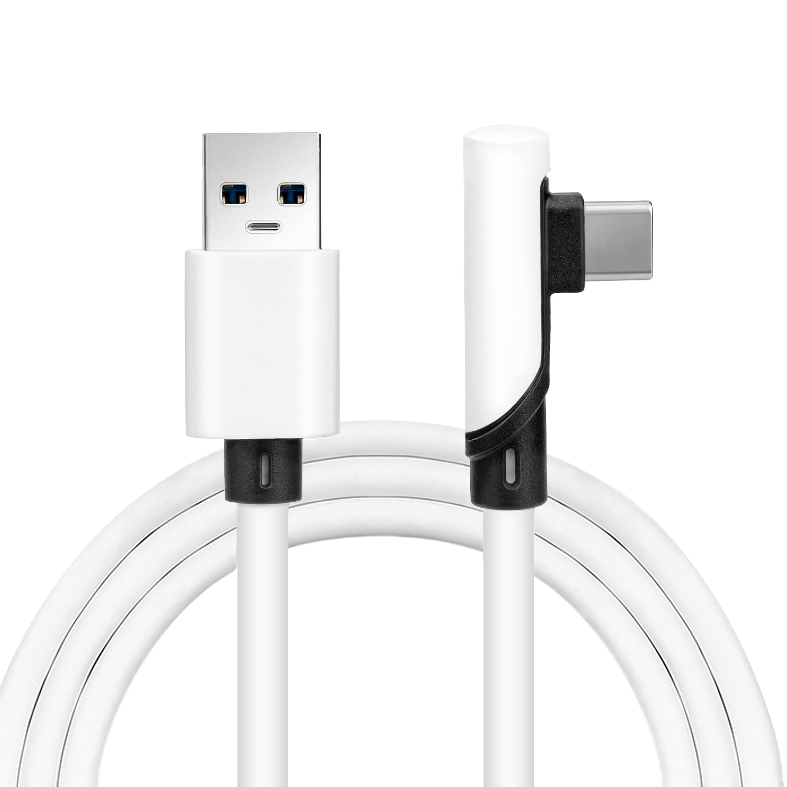 PIGETALE Link Cable 10FT Compatible with Quest 2/1 and PC/Steam VR, USB 3.2 Gen 1 USB C Cable, High Speed Data Transfer Charging Cord Right Angled USB-A to USB-C Cable for VR Headset Gaming PC