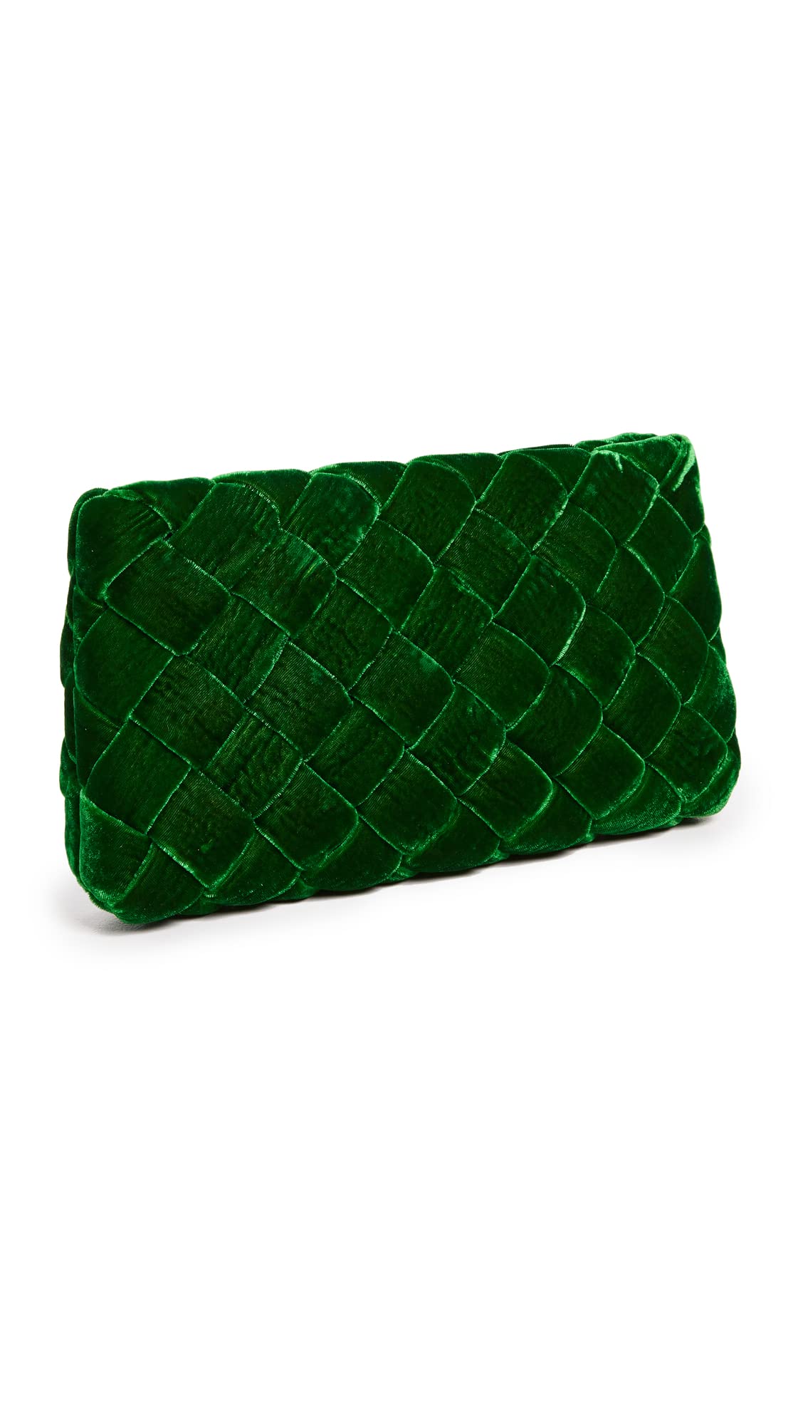 Loeffler Randall Women's Woven Puff Clutch, Spruce, Green, One Size