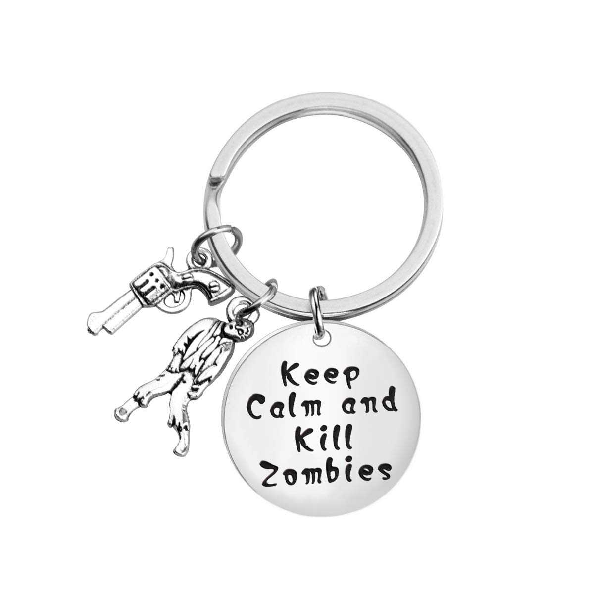 KUIYAI Keep Calm and Kill Zombies Keychain Inspired of Movie Fan Gift (Keychain)