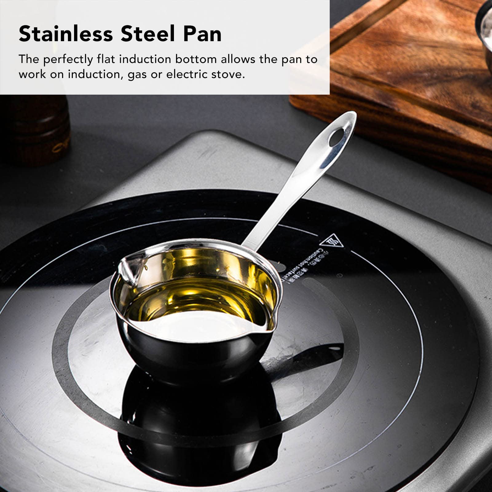 Pilipane Small Induction Milk Pan for Boiling Milk, Sauces, Gravies, Pasta - Stainless Steel Mini Pot With Flat Bottom, 150ML