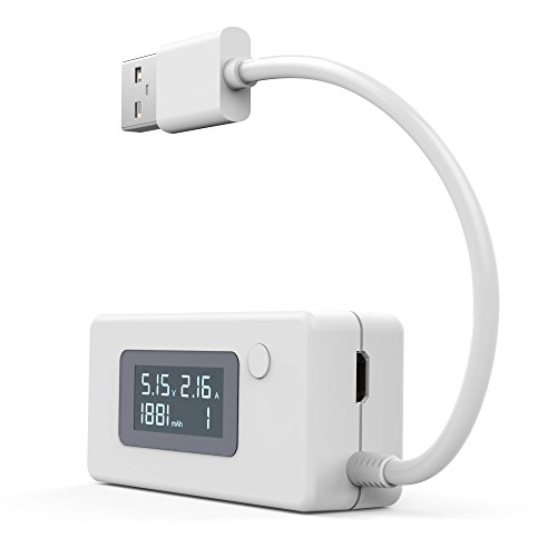 PowerJive USB Voltage/Amps Power Meter Tester Multimeter, Test Speed of Chargers, Cables, Capacity of Power Banks