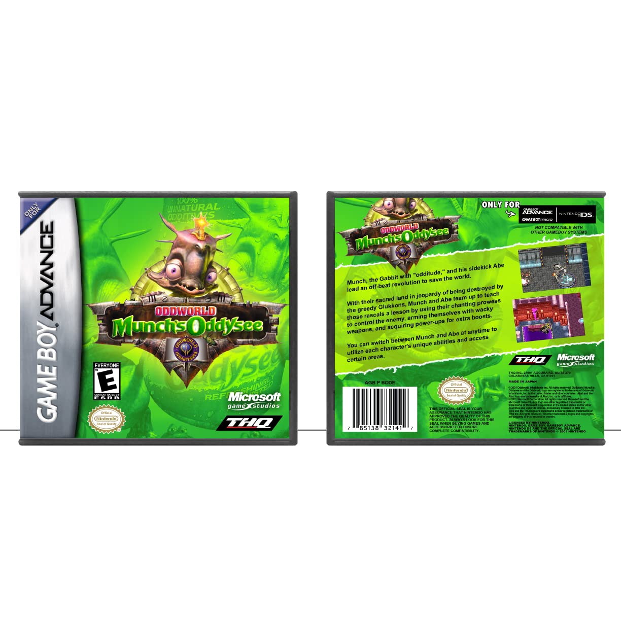 Oddworld: Munch's Oddysee | (GBA) Game Boy Advance - Game Case Only - No Game