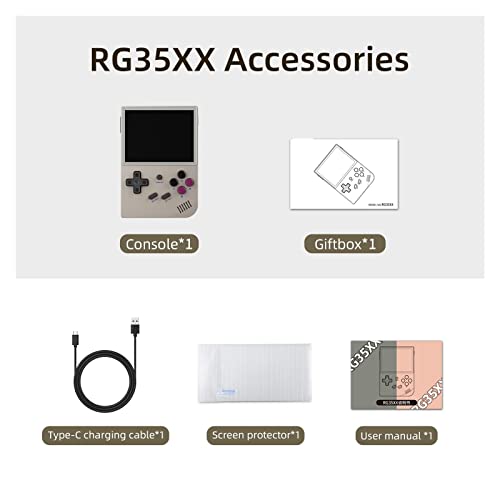 Retro Handheld Game Console 3.5 "Portable Pocket Video Player 5000+ Games (Size : with Bag, Color : RG35XX White T 128G)