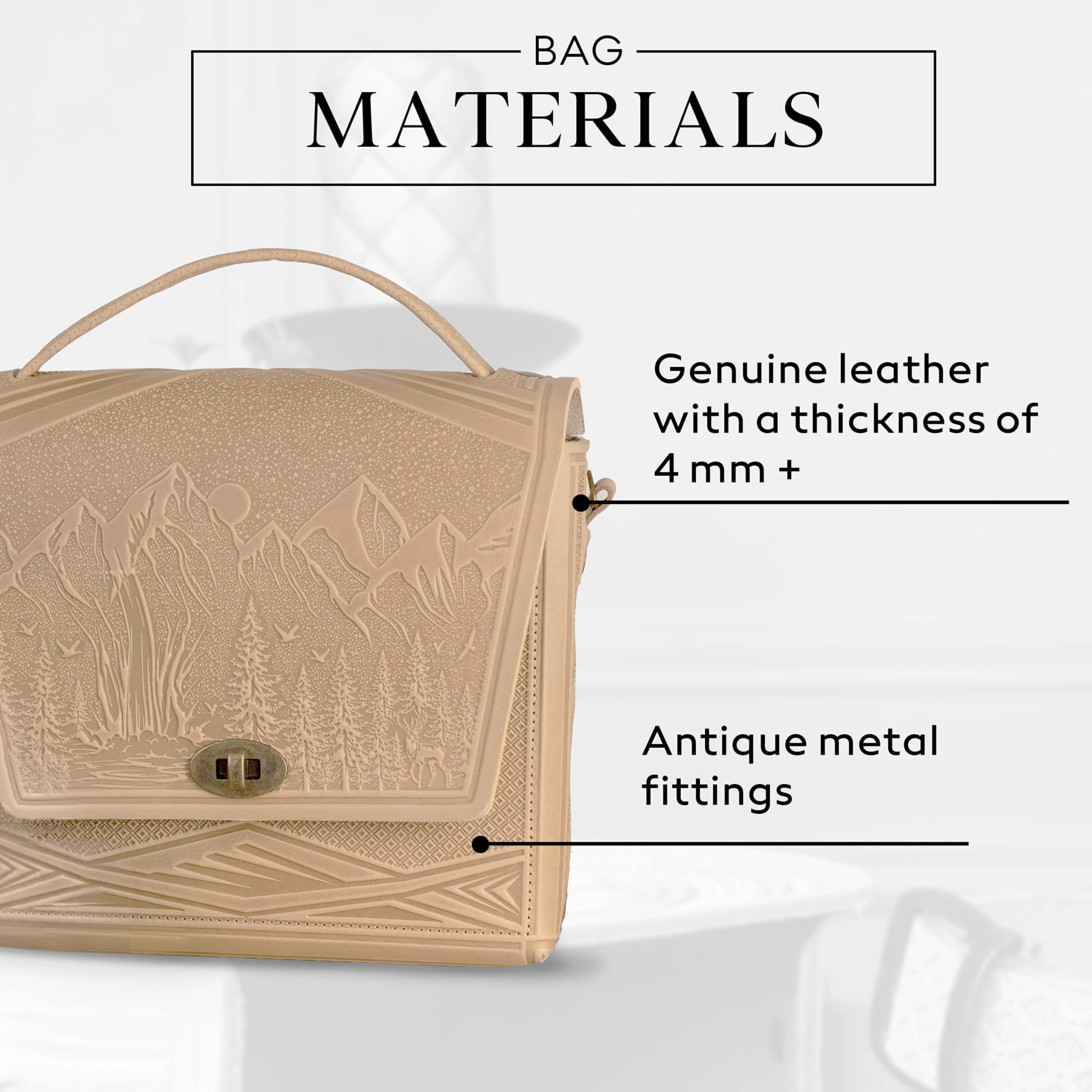 Personalized Genuine Leather Crossbody Handmade Bag for Women - Every Day Use Leather Shoulder Handbags - Vintage Purse Peyzazh Small Create Your Custom Bag