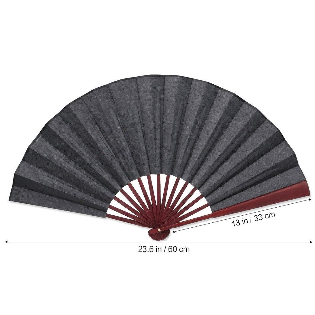 MEING Folding Fan Chinese Classical Style Folding Fan Folding Portable Retro Folding Fan Handheld Fans Wedding Party Gift Hand Folding Fans (Color : Black)