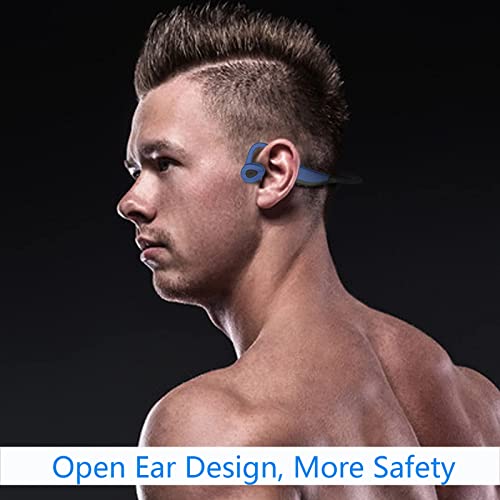 Wireless Bluetooth Headphones, Bone Conduction Headphones Compatible with Android iPhone, Waterproof Open Ear Earphones Swimming Headset Underwater Hi-Fi Stereo Sound for Gym Running, Grey
