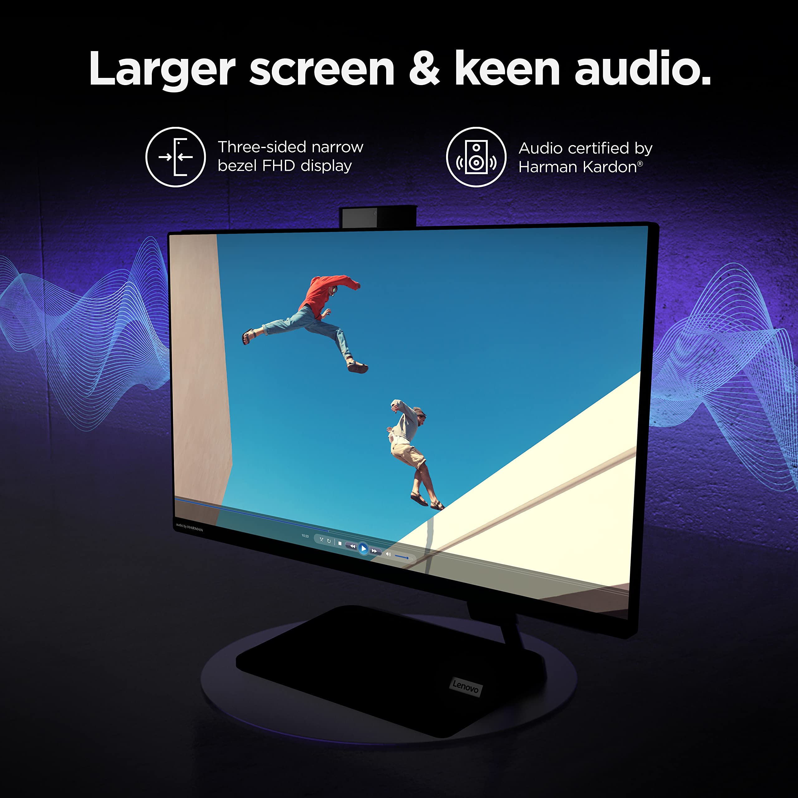 Lenovo IdeaCentre AIO 3-2022- All-in-One Desktop - 23.8" FHD Touch Display - HD 720p Camera - Windows 11 Home - 8GB Memory - 512GB Storage - AMD Ryzen 5 5625U - Black - Mouse & Keyboard (Renewed)