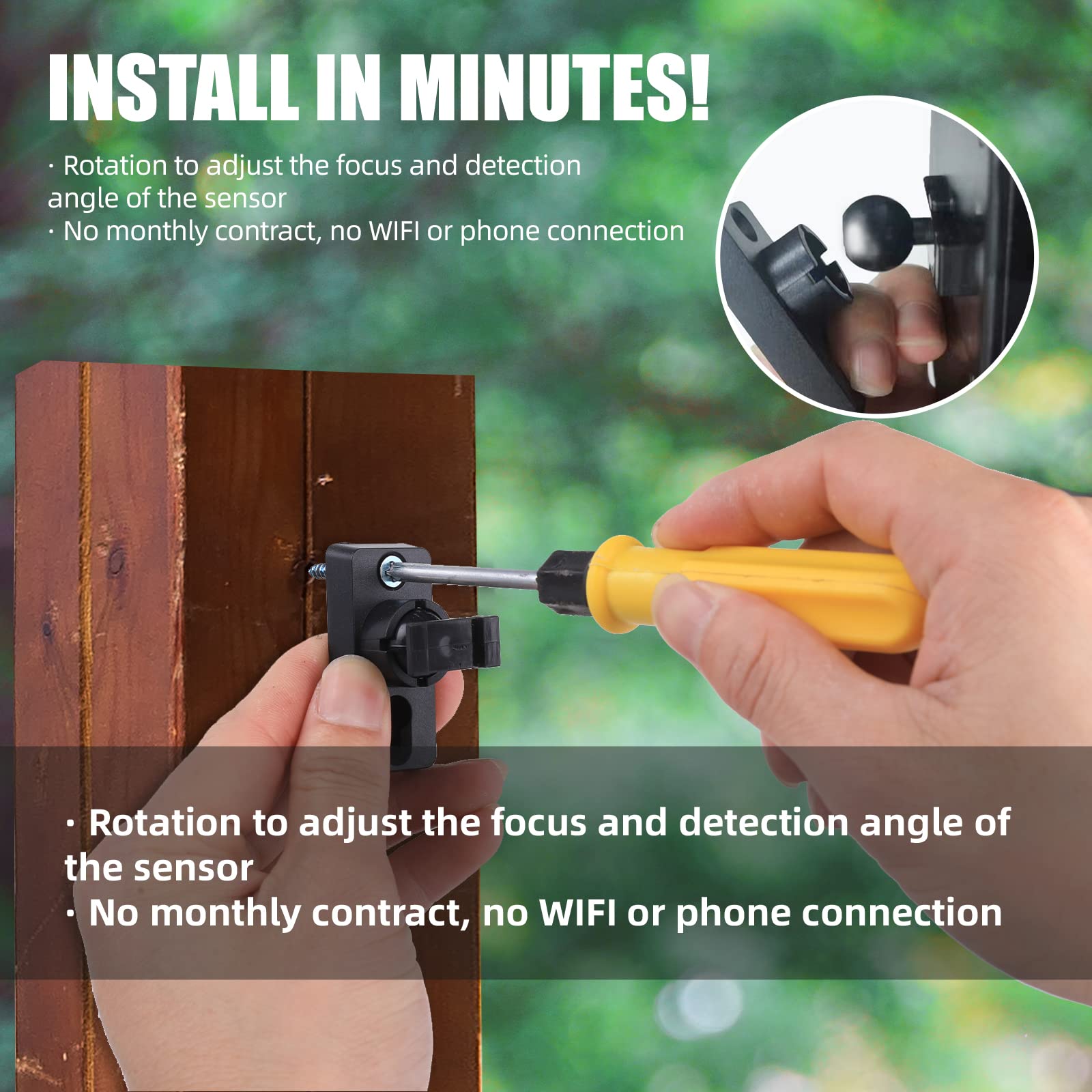 Seanme Driveway Alarm Wireless Outside Weatherproof, 328 ft Long Range Wireless Outdoor Driveway Sensor Alert, 1 Alarm and 2 Waterproof IP65 PIR Motion Detector