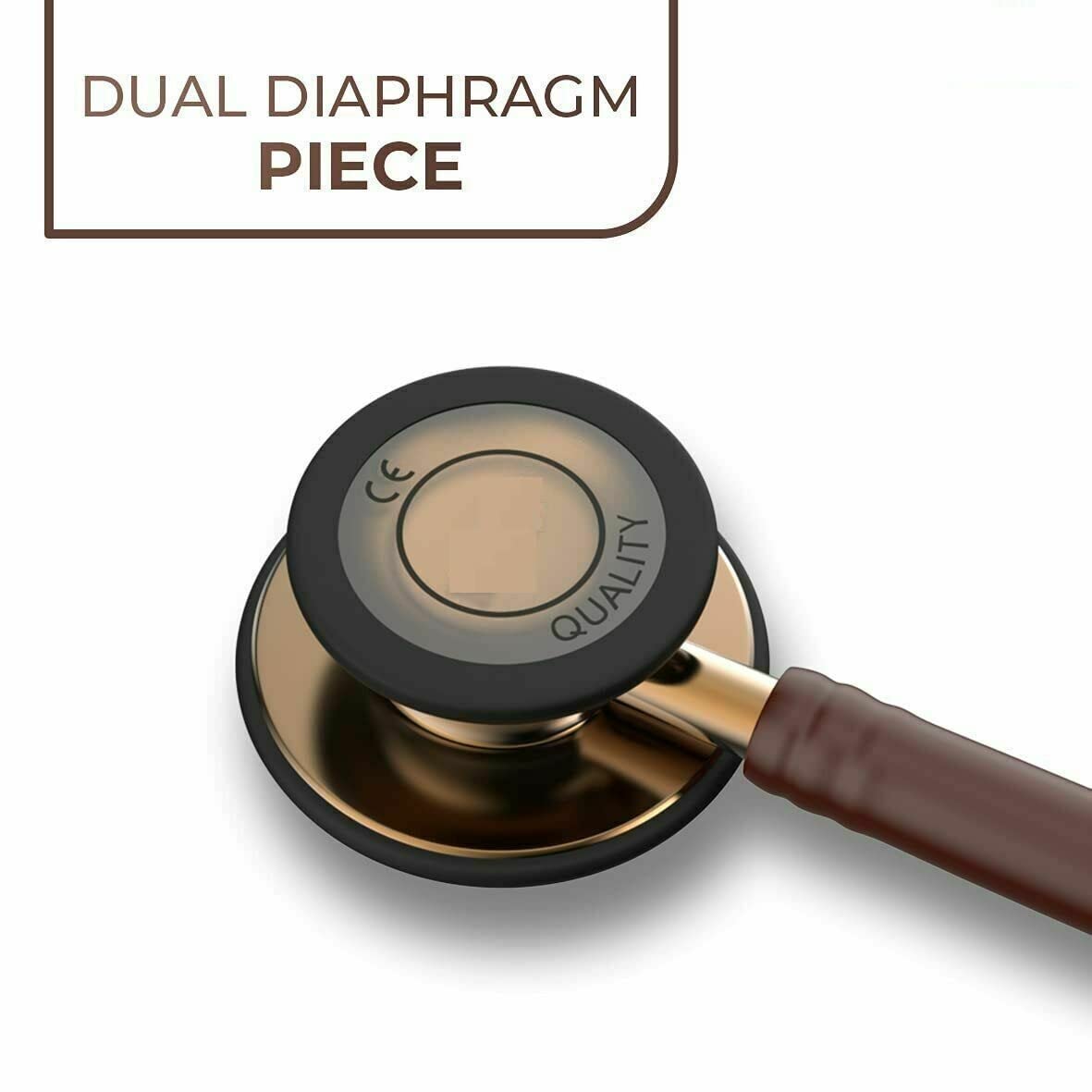 Spancare Cardio 3 Monitoring Stethoscope, Copper-Finish Chest Piece, Chocolate Tube