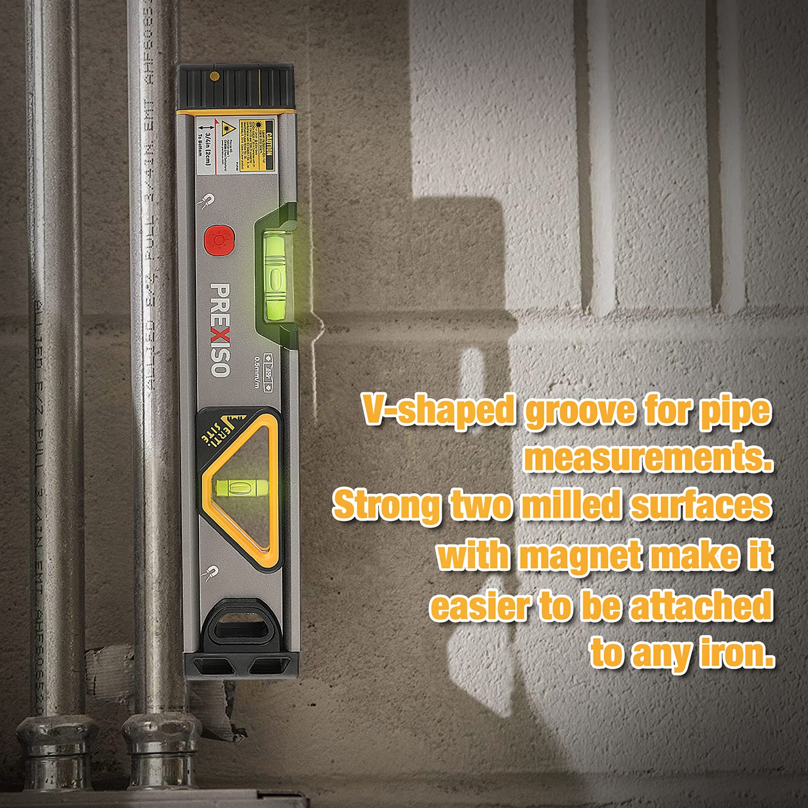 PREXISO 2-in-1 Laser Level Spirit Level with LED Lights, 100Ft Point + 30Ft Line & PREXISO 2-in-1 Digital Laser Tape Measure, 135Ft Rechargeable