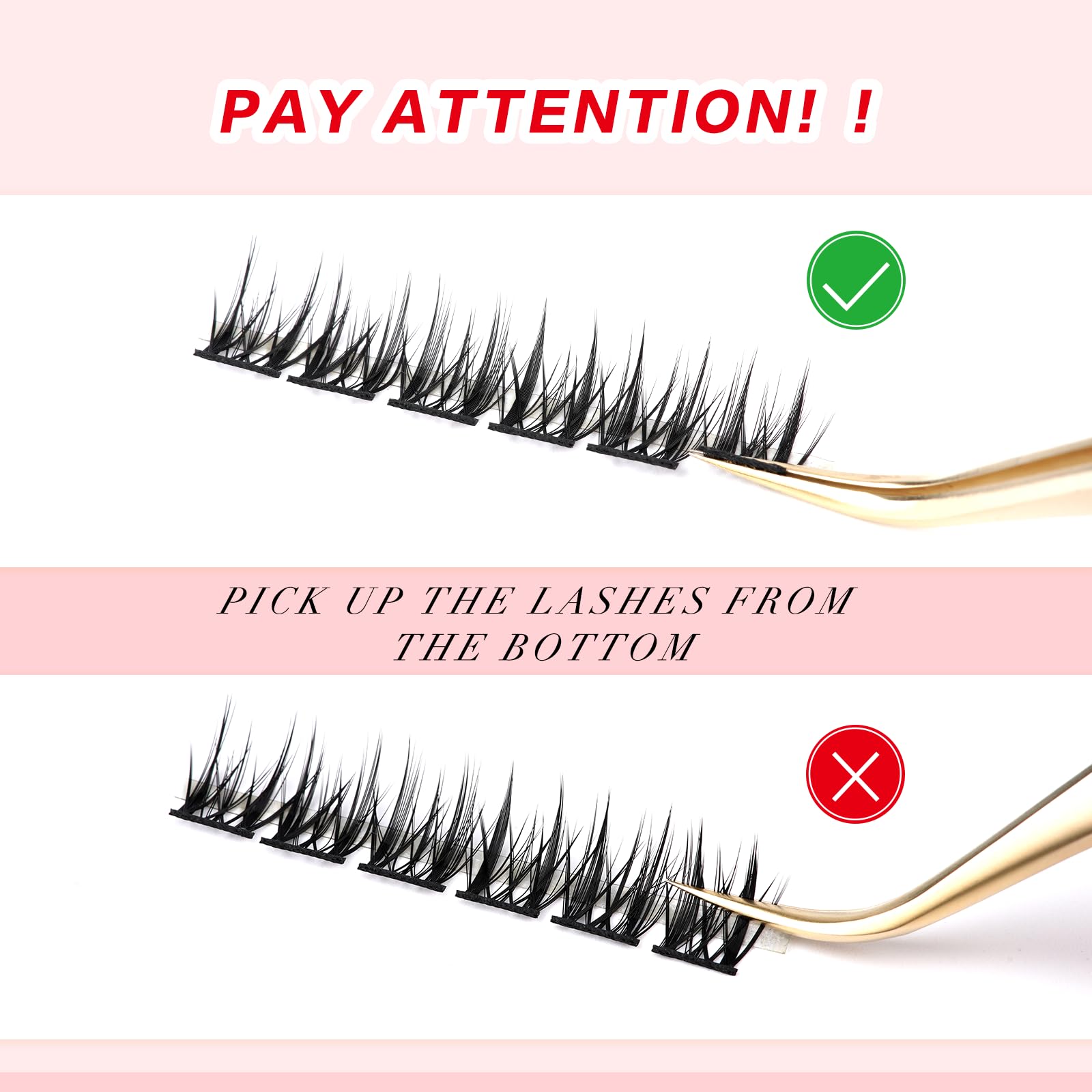LIGHTINIS Individual Lashes 280 PCS 30D+40D Large Tray DIY Lash Extension C Curl Lash Clusters 9-16mm Mixed Natural Eyelash Clusters Faux Mink Slik Cluster Lashes (30D+40D-C-MIX9-16mm)