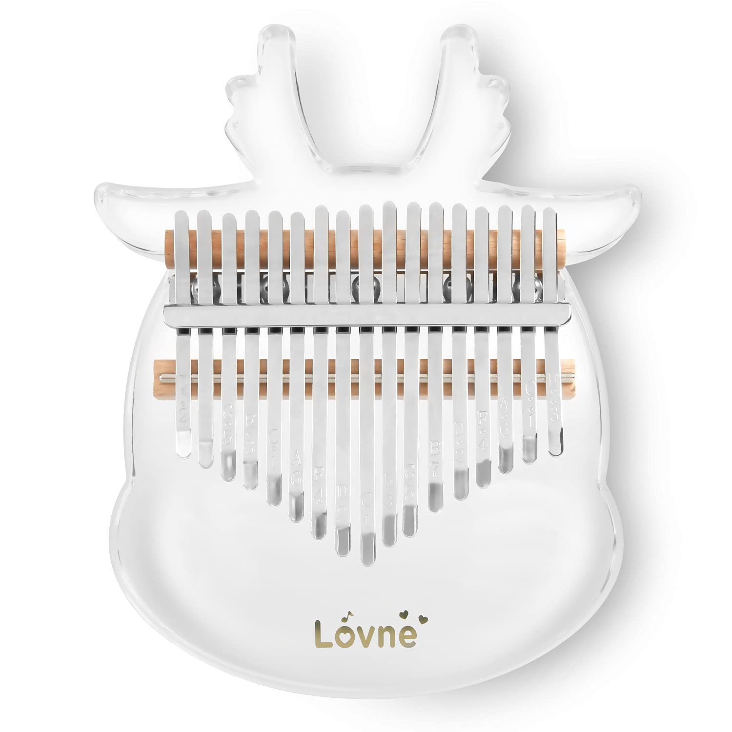 Kalimba Thumb Piano 17 Keys Deer Shape with Protective Box, Crystal Kalimba Acrylic Mbira Finger Piano, Musical Instrument with Tuning Hammer and Study Instruction Gifts
