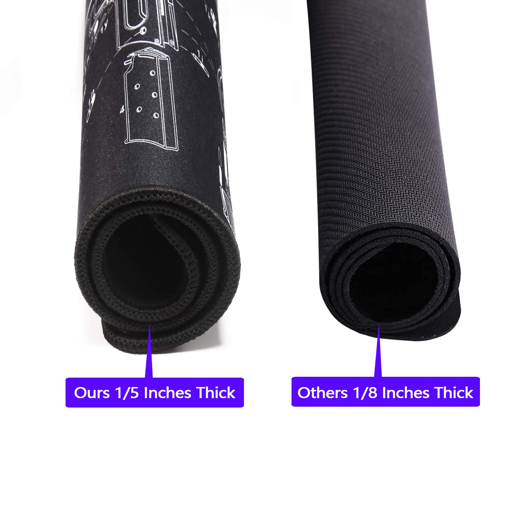 KNINE OUTDOORS Non-Slip Handgun Cleaning Mat Detailed Pistol Diagram & Assembly Instructions Thick & Durable Oil Resistant & Waterproof Rubber Material Protective Mat, 17”x11”, 2 Pack, (1911)