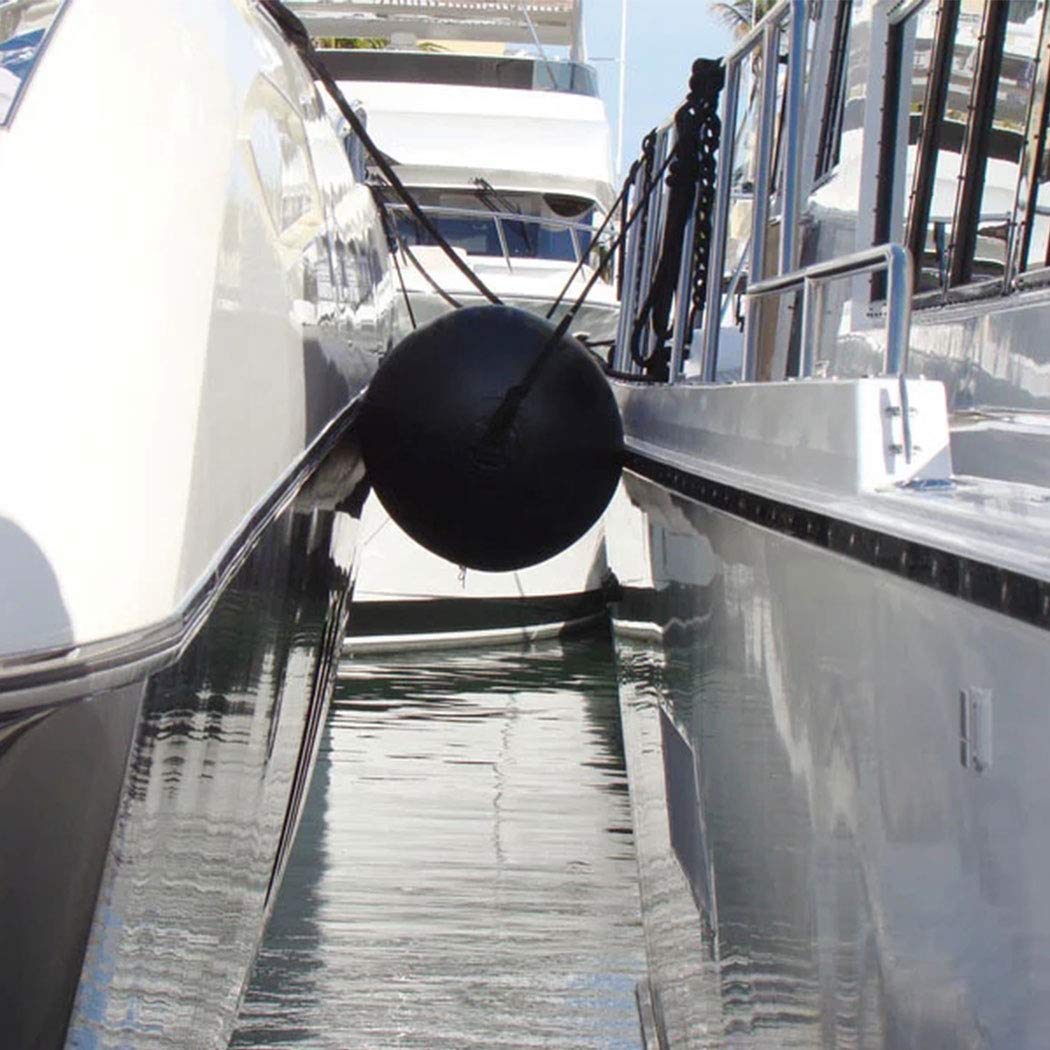 Luoweikadeng Large Heavy-Duty Inflatable Boat Bumpers Fenders for Yachts Docking (Black,18''x 60'')