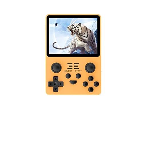 RGB20S Handheld Game Dual Card Console Retro Open Source System Built-in 20,000 Games RK3326 3.5-inch4:3 IPS Screen (Color : Orange 48GB)