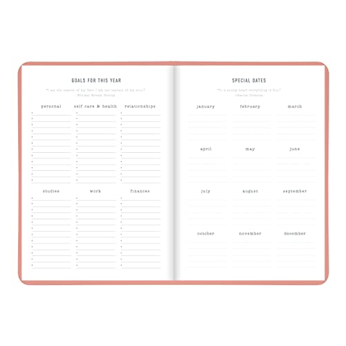 Letts Conscious Weekly/Monthly Planner, 12 Months, January to December, 2024, Sewn Binding, A5 Size, 8.25" x 5.875", Multilingual, Clay (C082397-24)