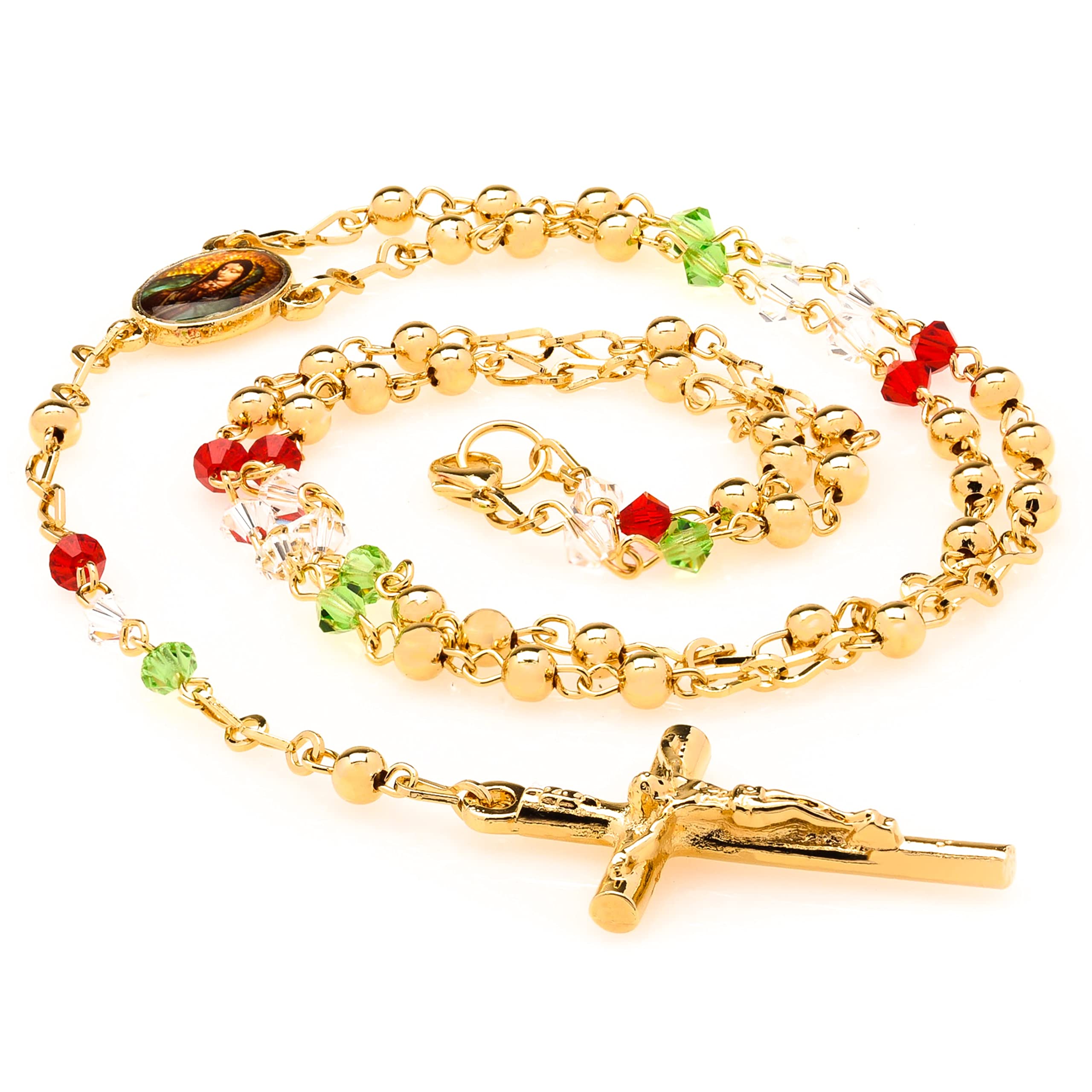 LIFETIME JEWELRY Rosary Necklace Colorful Prayer Beads 24K Real Gold Plated