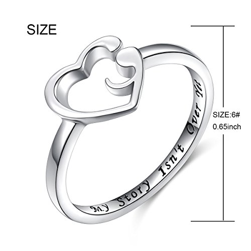 Inspirational Jewelry S925 Sterling Silver My Story Isn't Over Yet Semicolon Ring Size 7