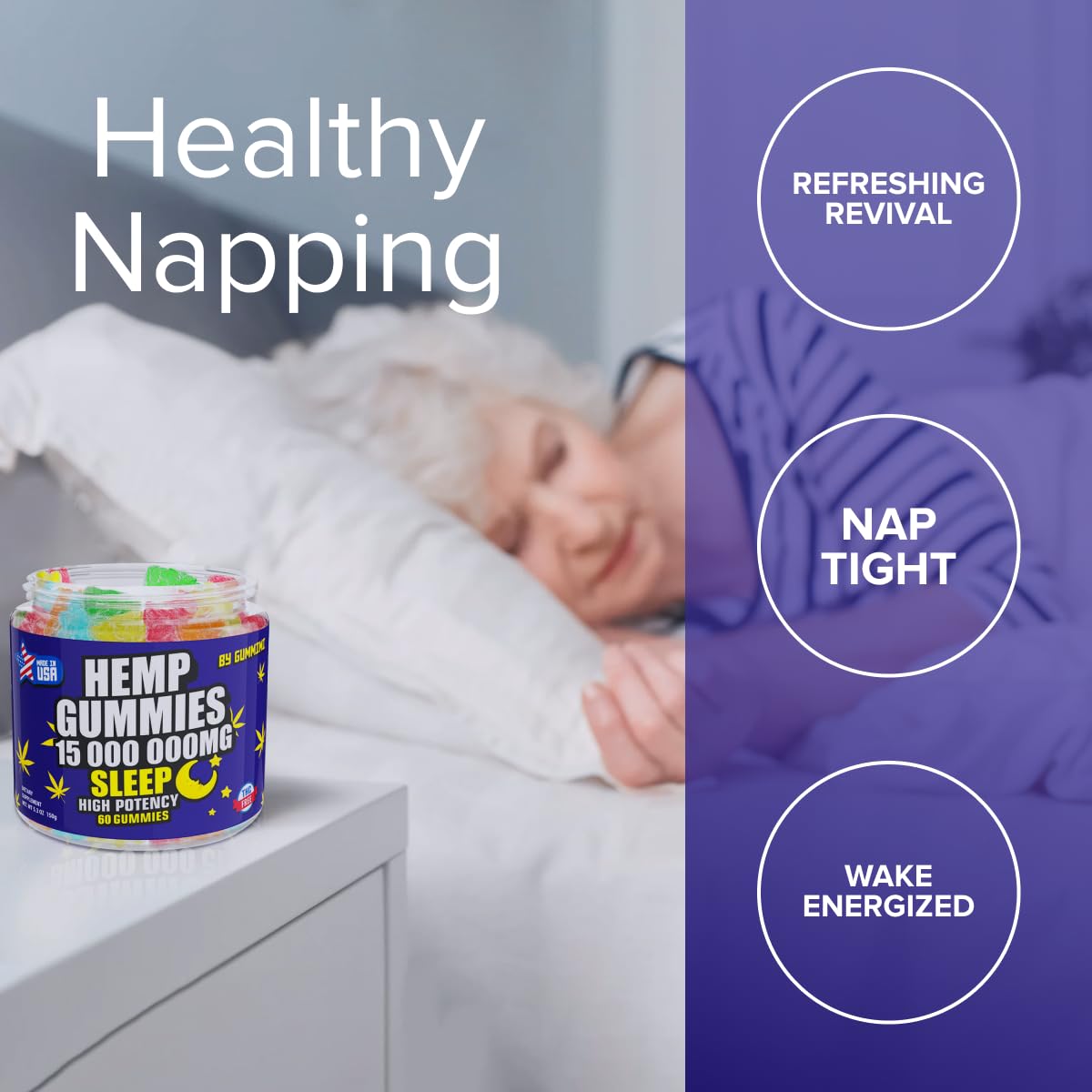 Hеmр Gummies for Restful Nights - Soothes Soreness and Discomfort in the Body - Assorted Fruit Flavors - Made in USA